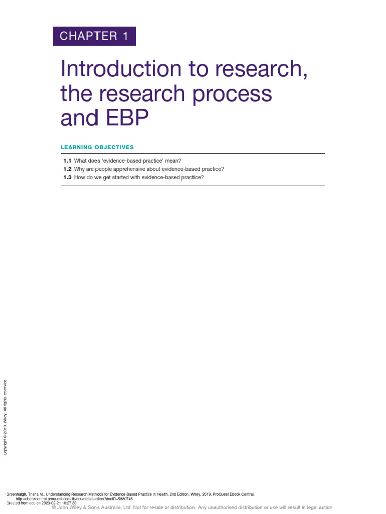 Understanding Research Methods For Evidence-Based ... - (Introduction To Research The Research ...