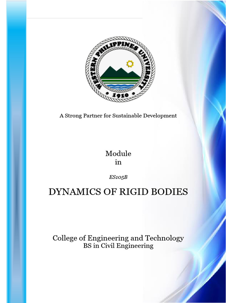 ES105B Dynamics of Rigid Bodies Module 4 | PDF | Acceleration | Rotation Around A Fixed Axis
