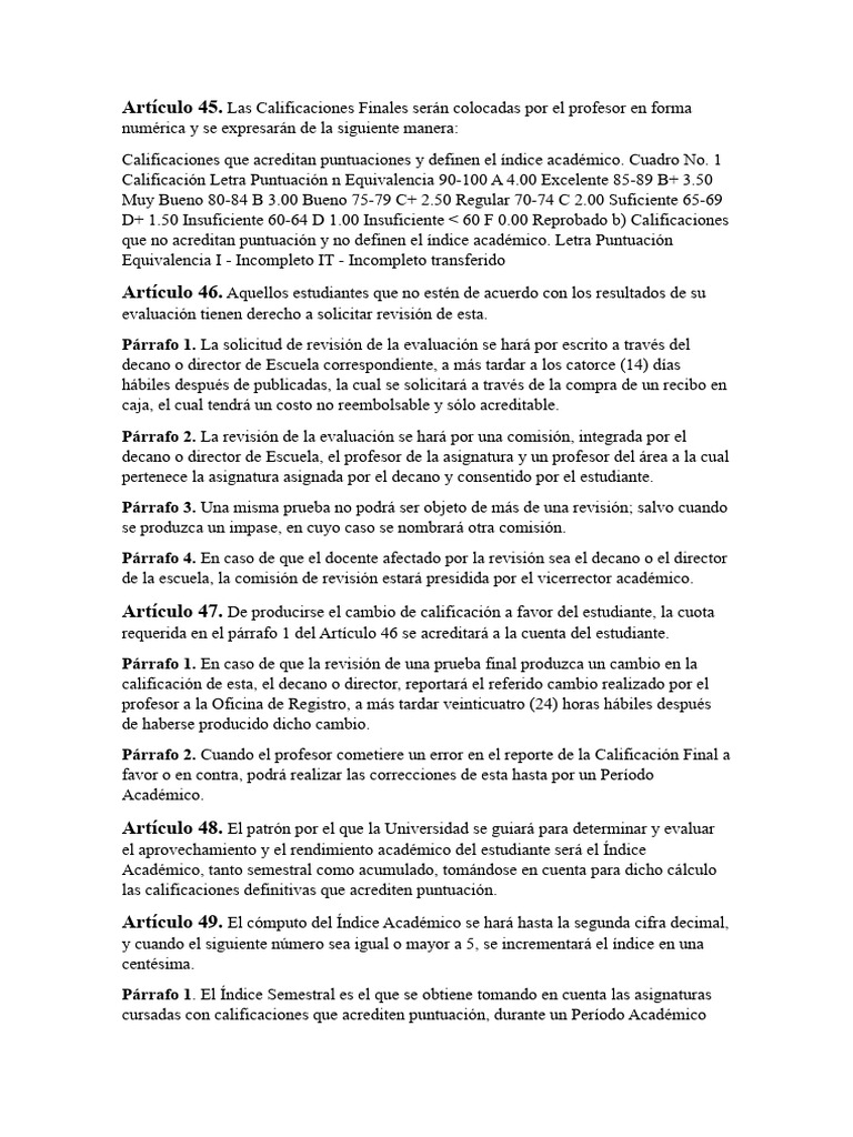 Reglamento Art.45 Art.54 | PDF