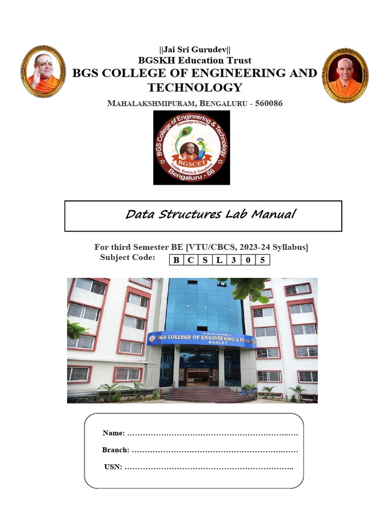 DS Lab Manual ISE Dept | PDF | Engineering | Queue (Abstract Data Type)