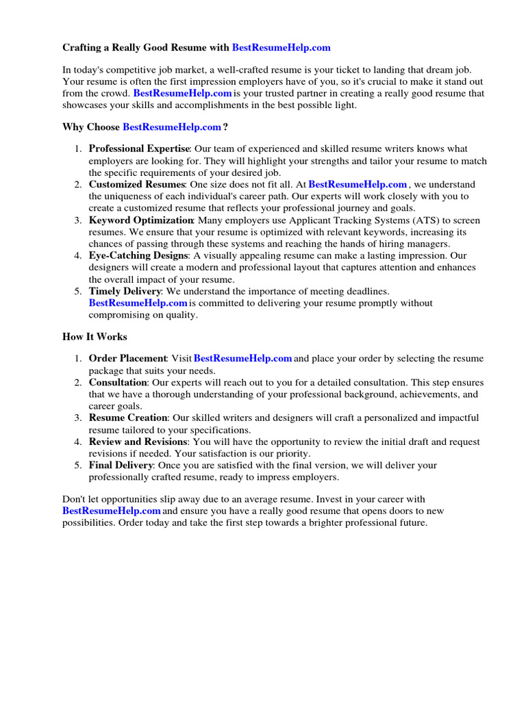 Really Good Resume | PDF | Résumé | Experience