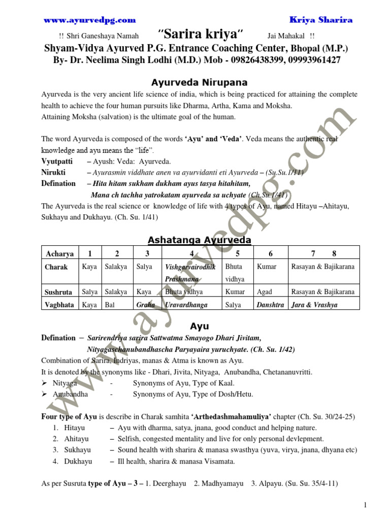 Kriya Sharira English | PDF | Prana | Ayurveda