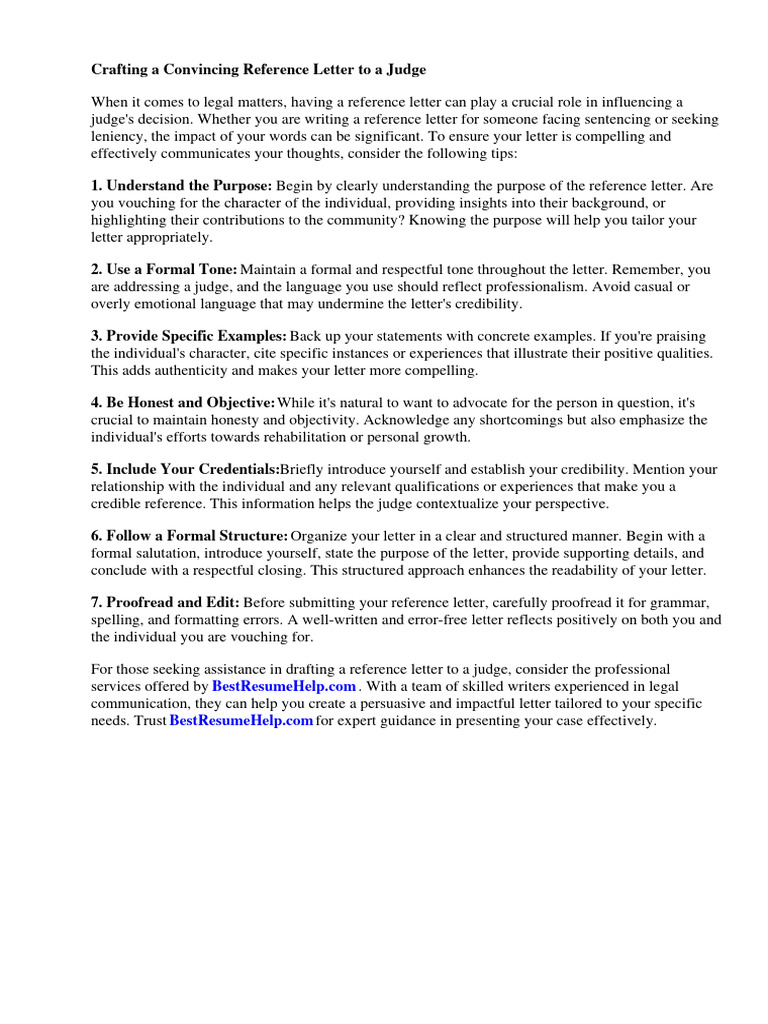 Reference Letter To Judge | Download Free PDF | Credibility | Judge