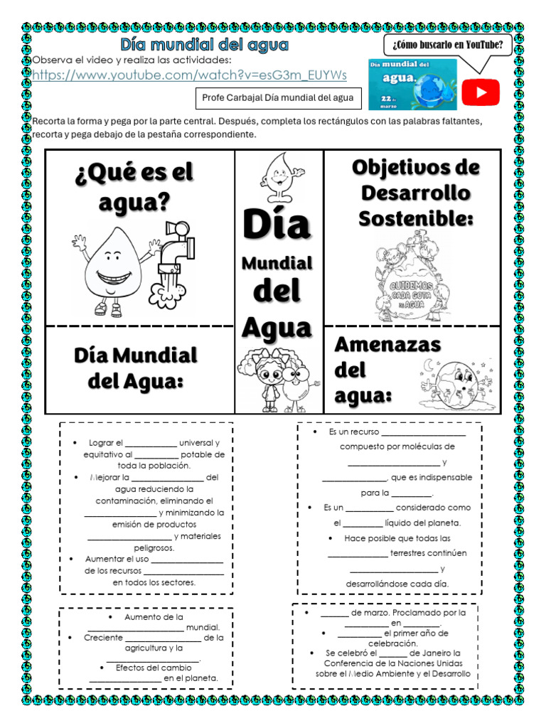 Actividades día mundial del agua - Profe. Carbajal | PDF | Agua | Geografía Física