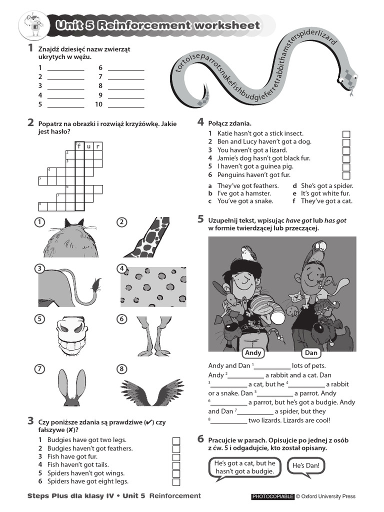 Klasa 4 Unit 5 Karta Pracy | PDF