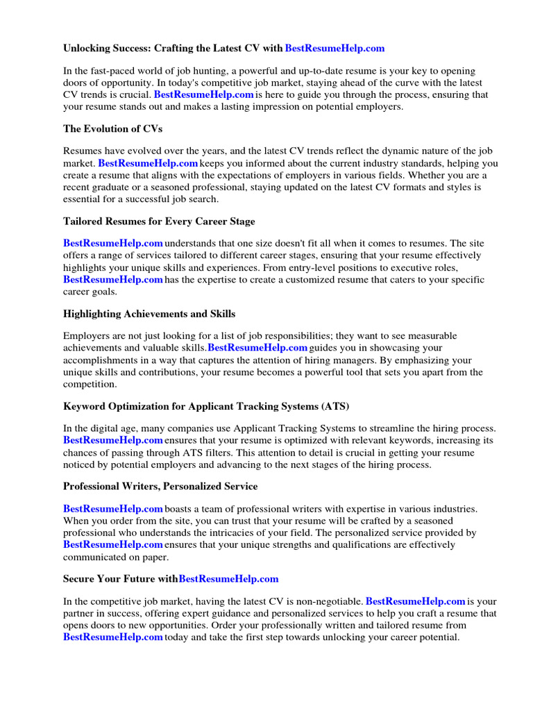 Latest CV Format South Africa | PDF | Résumé