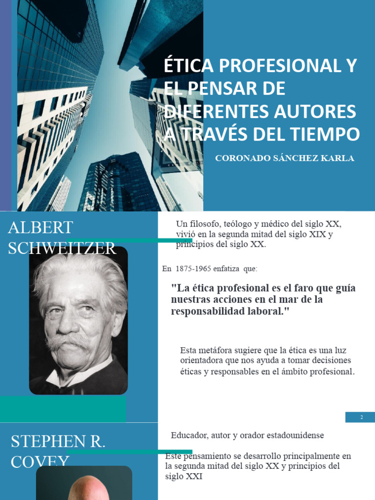 ÉTICA PROFESIONAL Y EL PENSAR DE DIFERENTES AUTES (Autoguardado) | PDF ...