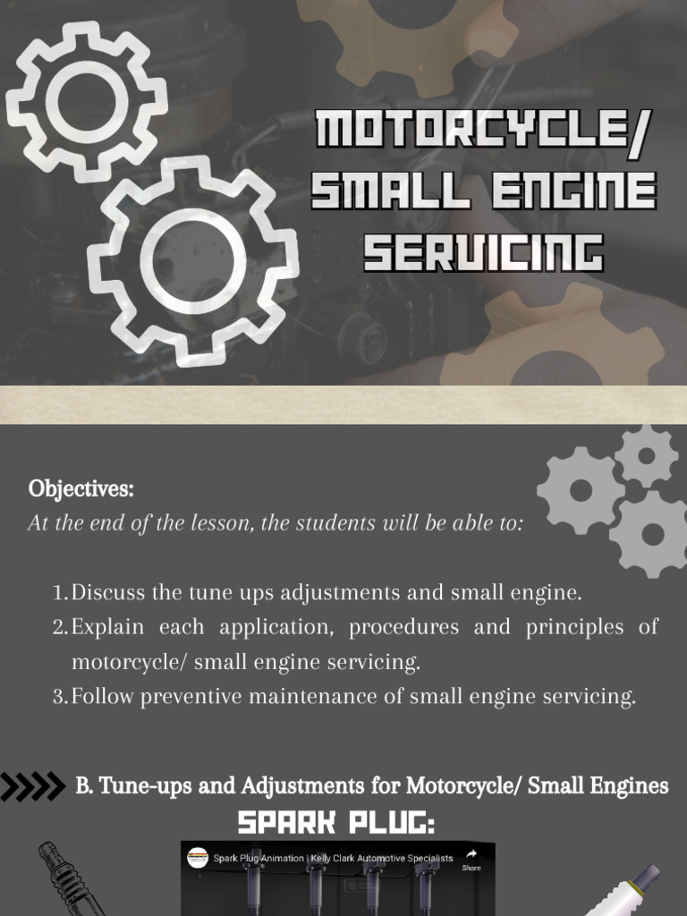 Motorcycle and Small Engine Servicing Guide | PDF | Engines | Motor Oil