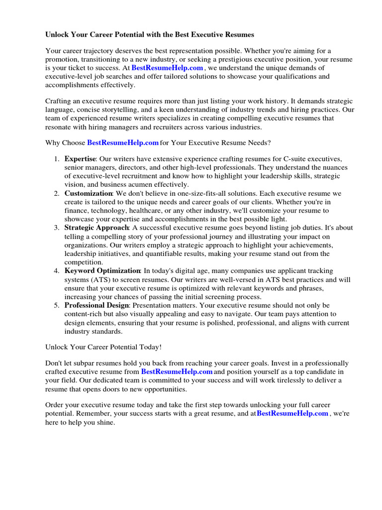 Top Executive Resume Writing Services | PDF | Résumé | Linked In