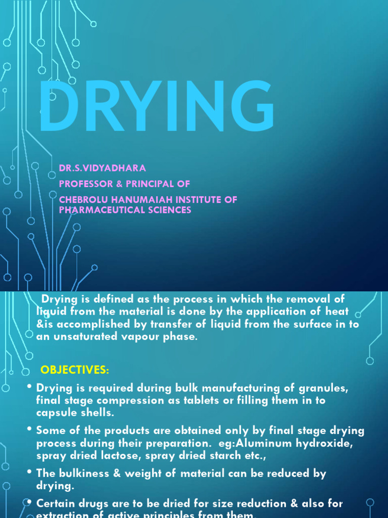 DRYING | PDF | Tablet (Pharmacy) | Heat