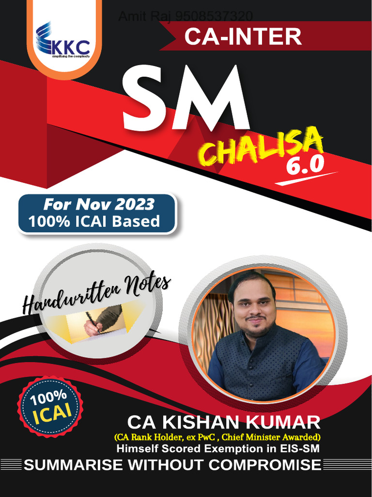 SM Chalisa Book For Nov 23 CA Kishan Kumar Amit Raj 9508537320 | PDF | Strategic Management ...