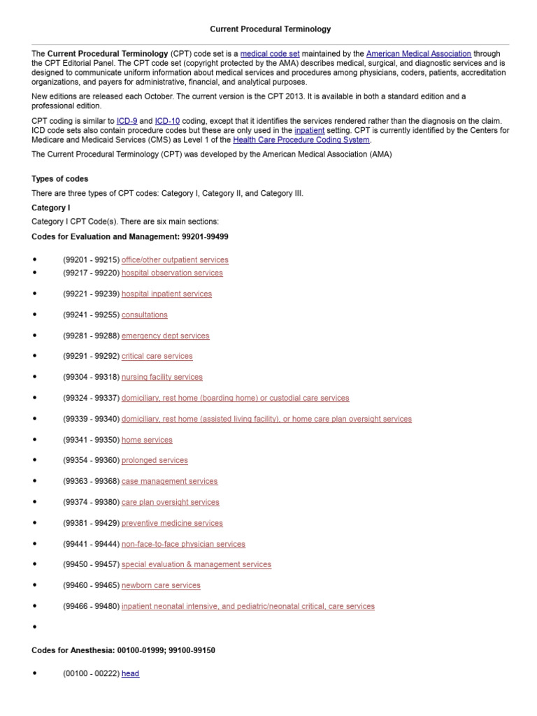 319983788-Current-Procedural-Terminology-CPT-CODING | PDF | Medical Specialties | Health Care