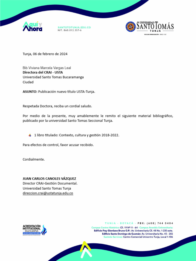 Membrete CARTA Santoto 2024 | PDF | Ciencias sociales | Historia