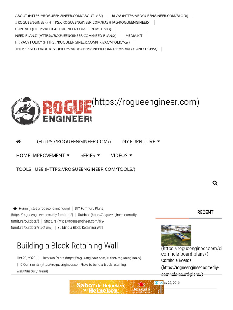 Building A Block Retaining Wall Rogue Engineer | PDF | Home & Garden