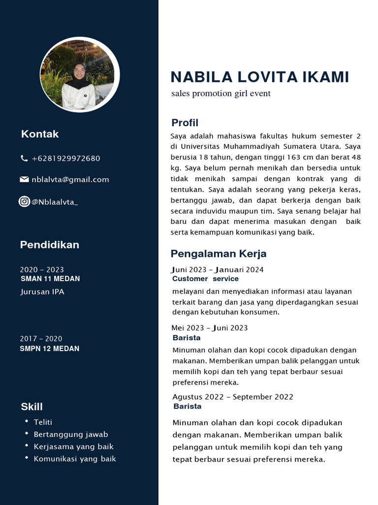 CV SPG Nabila | PDF