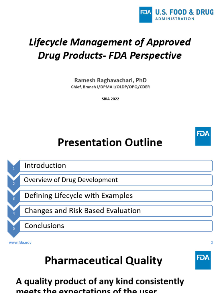 FDA Drug Lifecycle Management Overview | PDF | Food And Drug ...