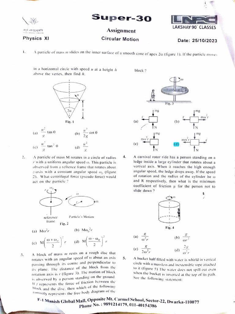 Circular Motion Physics Problems | PDF | Physics | Geometric Measurement