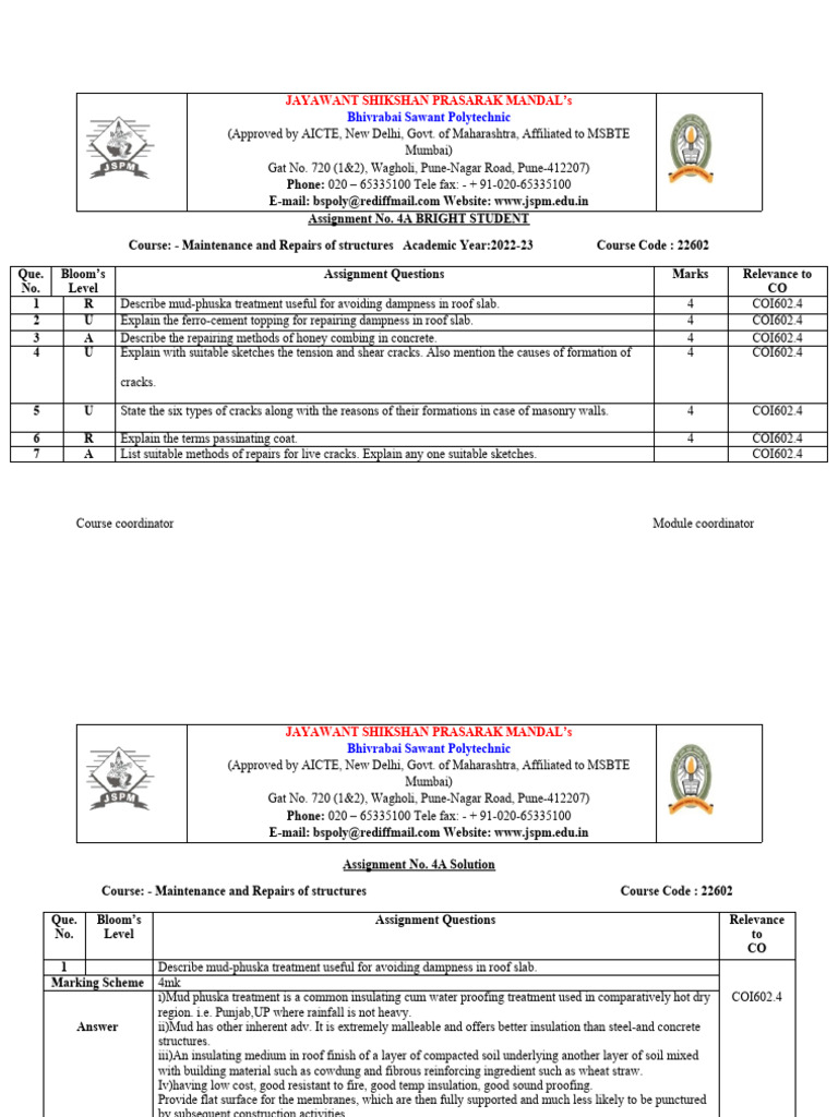 Assign 4 | PDF | Concrete | Masonry