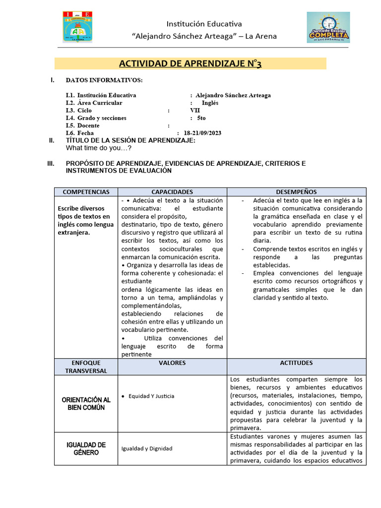 SESIÓN 3-EDA 7 | PDF | Aprendizaje | Evaluación