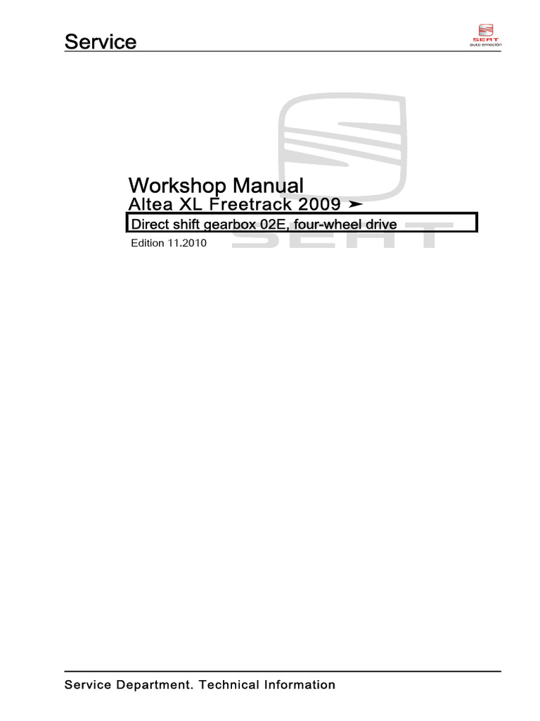 Direct Shift Gearbox 02E Four-Wheel Drive | PDF | Automatic ...