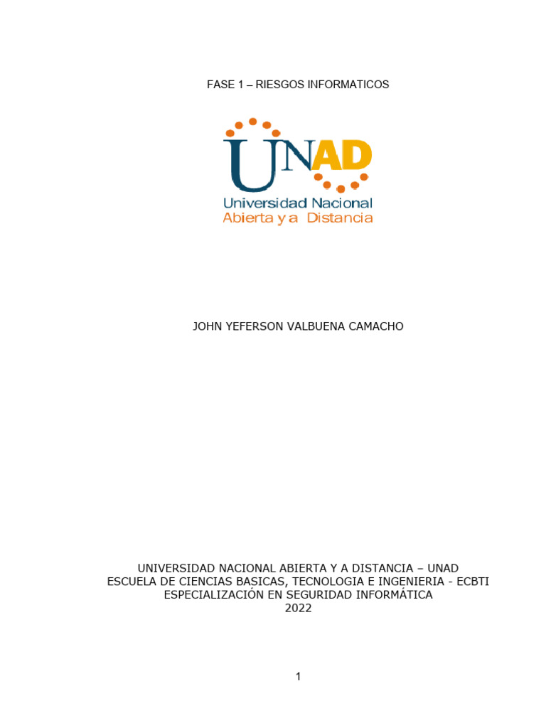 Fase 1 Gestion Del Riesgo | PDF | La seguridad informática | Seguridad