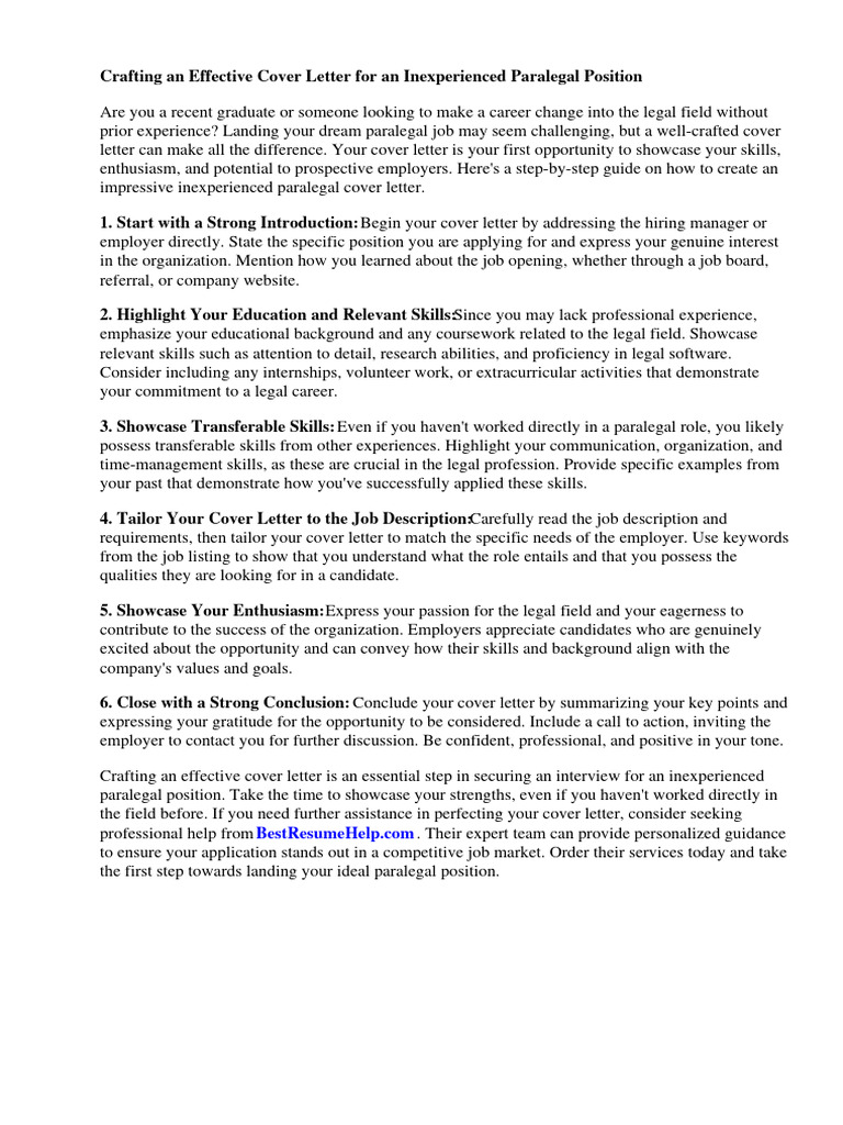 Paralegal Cover Letter Guide for Beginners | PDF | Paralegal | Http Cookie