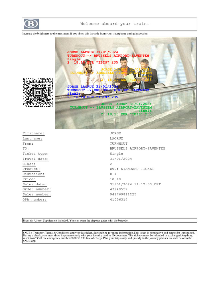 Ticket 43240557 | PDF | Service Industries | Transport