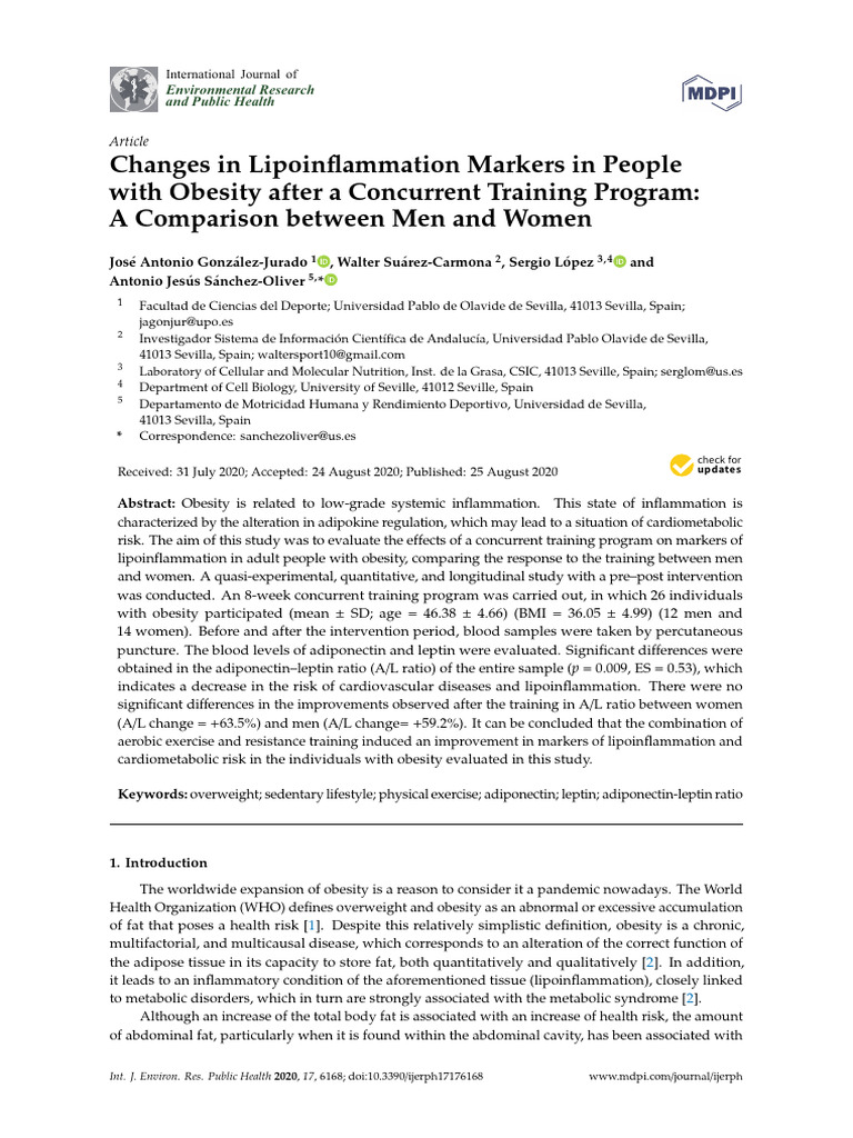 Concurrent Training | PDF | Adipose Tissue | Insulin Resistance