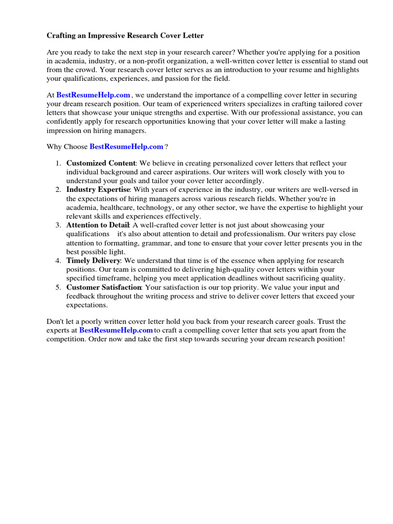 Research Cover Letter Sample | PDF | Résumé | Data