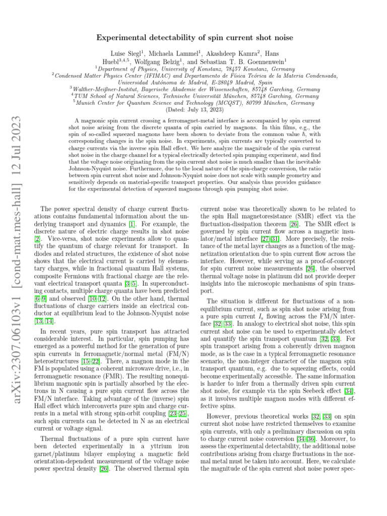 Detecting Spin Current Shot Noise | PDF | Spin (Physics) | Ferromagnetism
