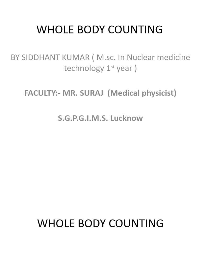 Whole Body Counting | PDF | Gamma Ray | Radioactive Decay