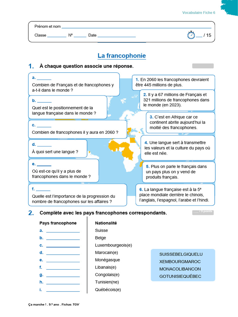 Liste des pays francophones | PDF | Langue française | Langues