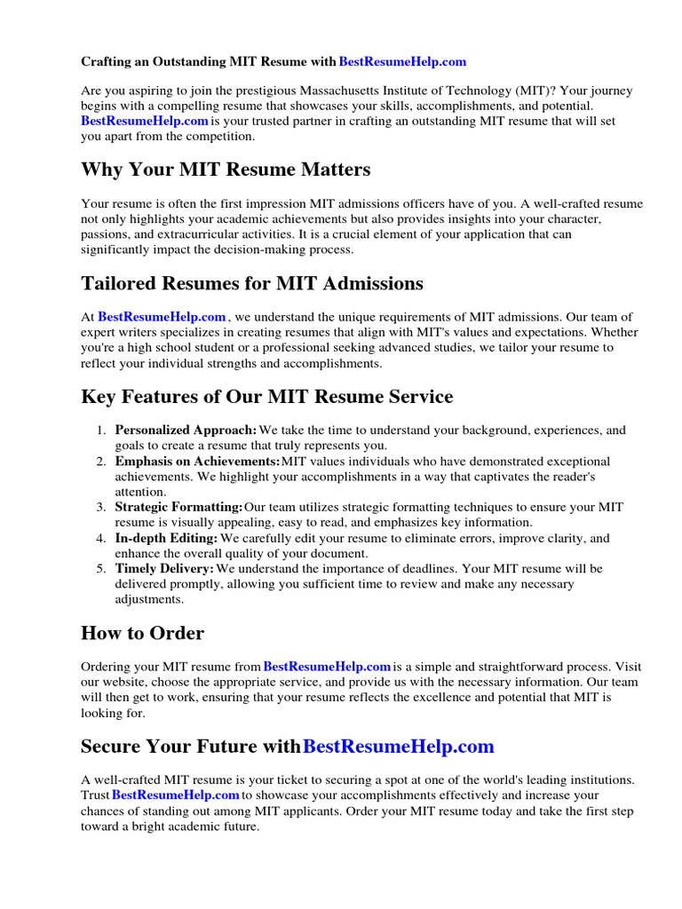Mit Resume | PDF