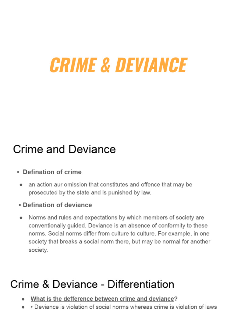 Crime & Deviance | PDF | Deviance (Sociology) | Crimes