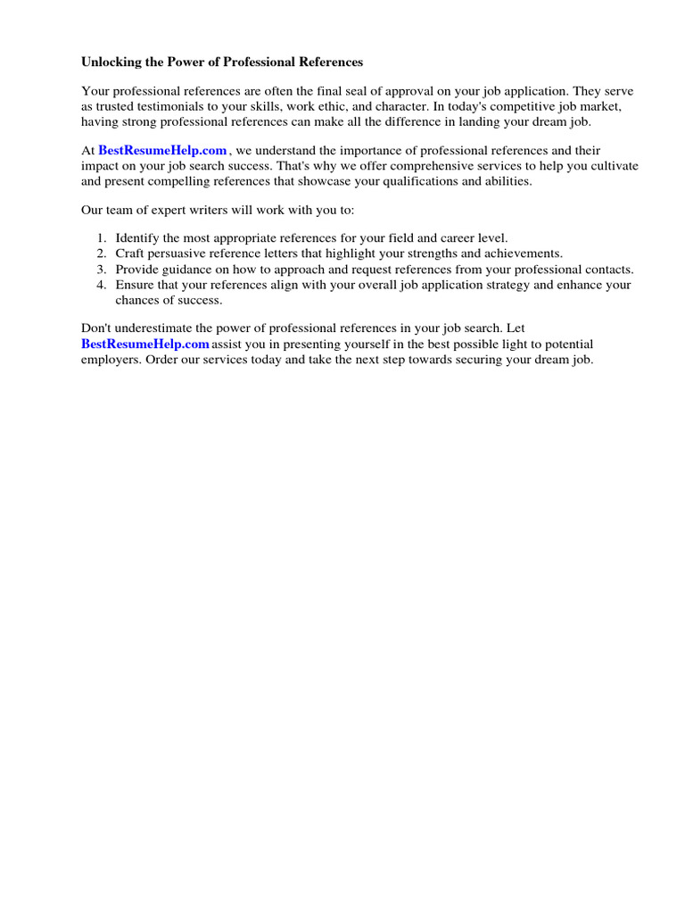 Professional Reference Letter Template Free | PDF
