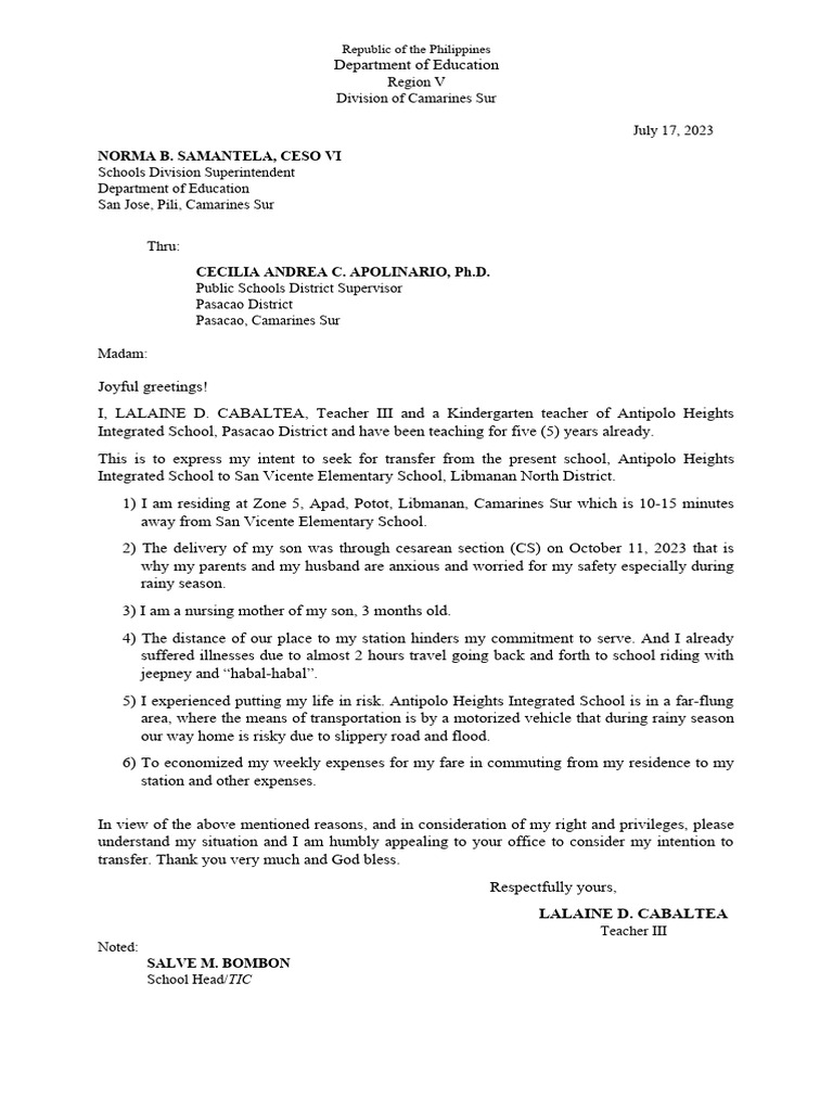 LETTER of INTENT FOR TRANSFER | PDF | Transport