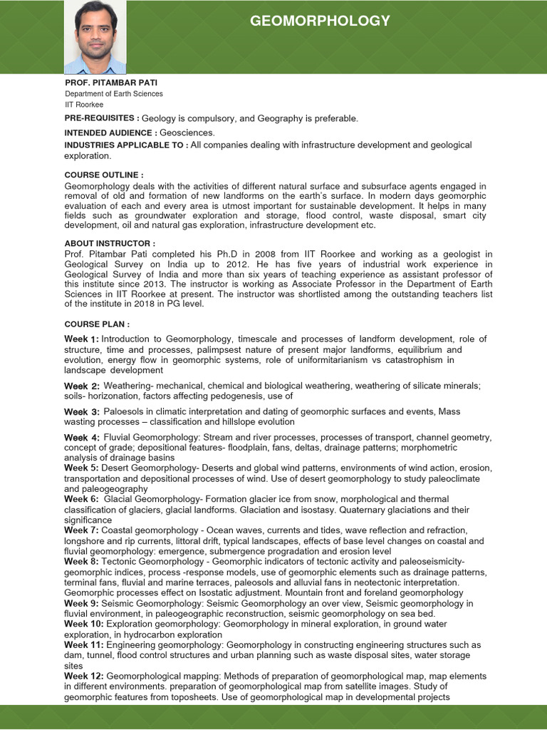 Geomorphology IIT R | Download Free PDF | Geomorphology | Glacier