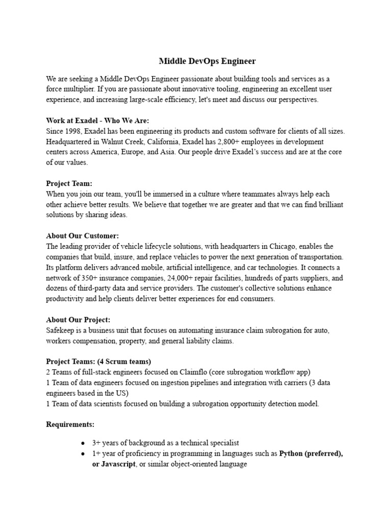 5787 - Middle DevOps Engineer | PDF | Art