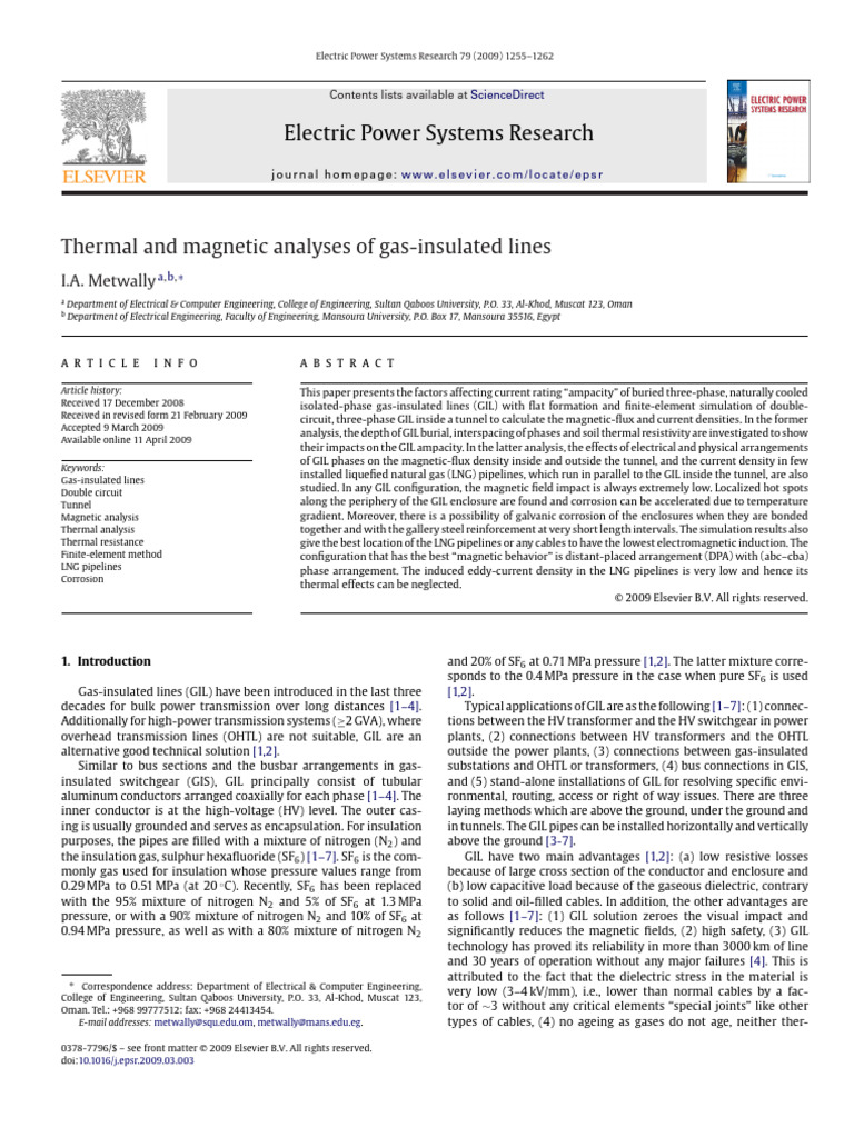 13.thermal and Magnetic Analyses of Gas-Insulated Lines | PDF ...