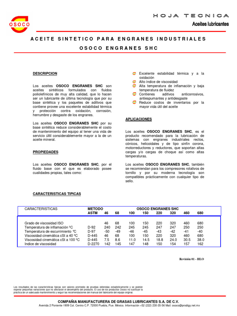 Engranes SHC | PDF | Engranaje | Lubricante