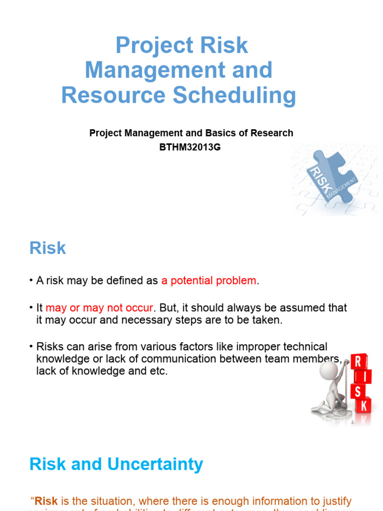 Project Risk Management and Resource Scheduling | PDF | Risk | Risk ...