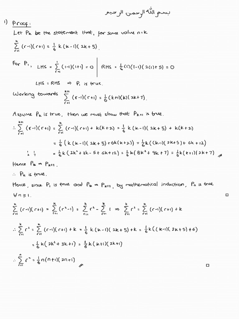 11-8A Mathematical Induction Exercises Sol | PDF