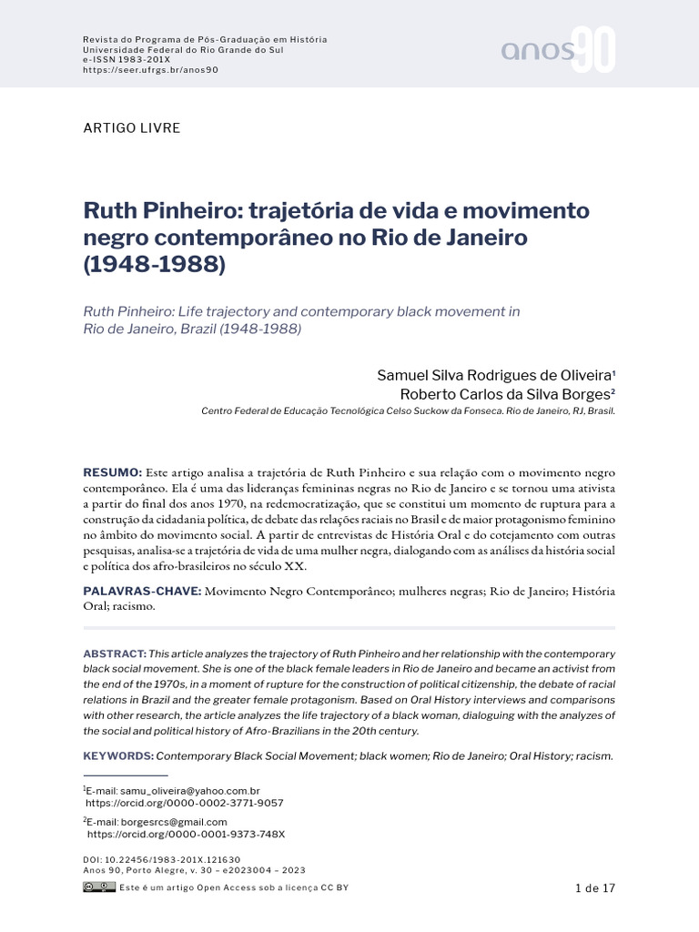 Ruth Pinheiro: Movimento Negro | PDF | Racismo | Discriminação e ...