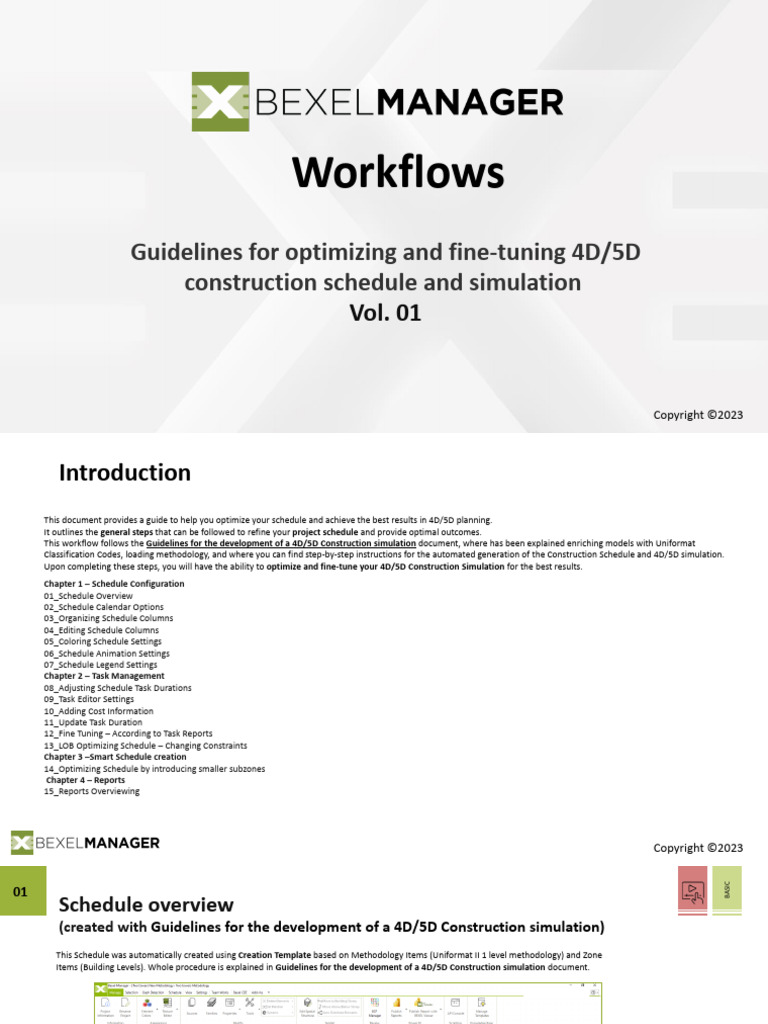 BEXEL Manager - Guidelines For Fine-Tuning 4D - 5D Schedule | Download ...