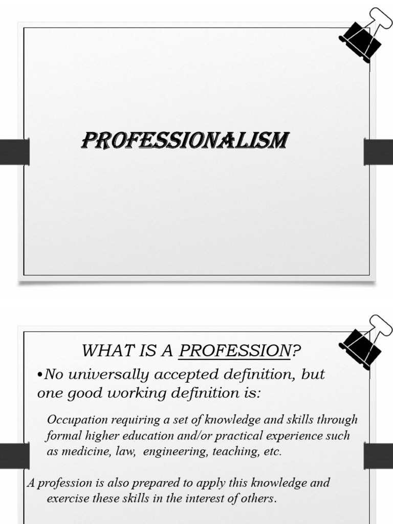 Professionalism | PDF | Profession | Knowledge