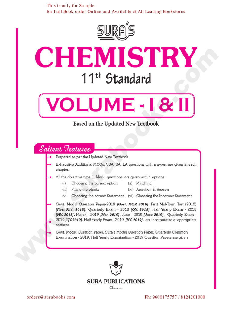 Class 11 Chemistry Em Sample Study-materials - Sura Books | PDF | Mole ...