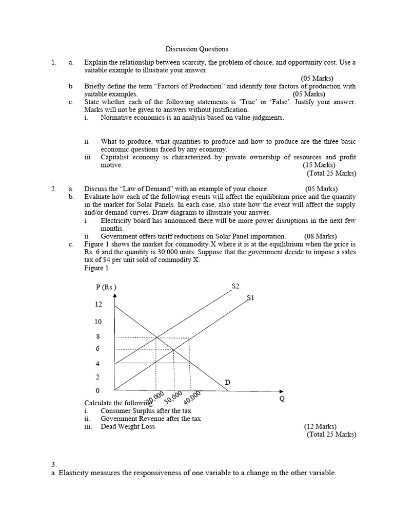 Discussion Questions | PDF | Elasticity (Economics) | Demand