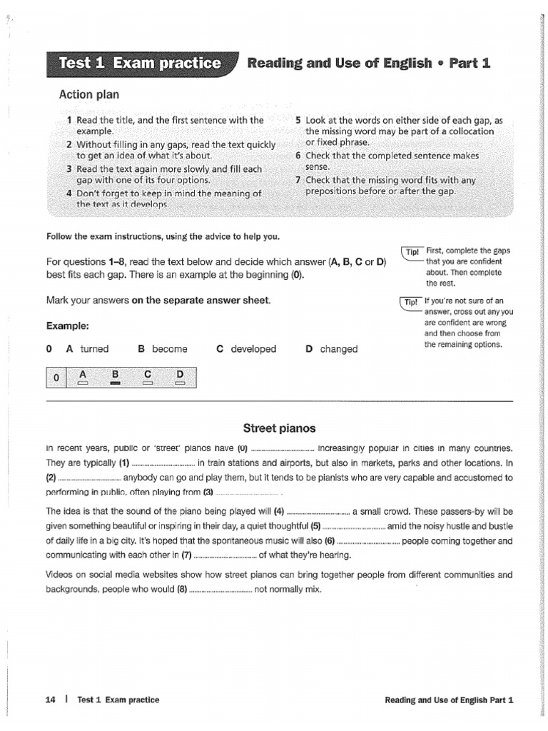 Fce Trainer 2 - Test 1 - Exam Practice | PDF
