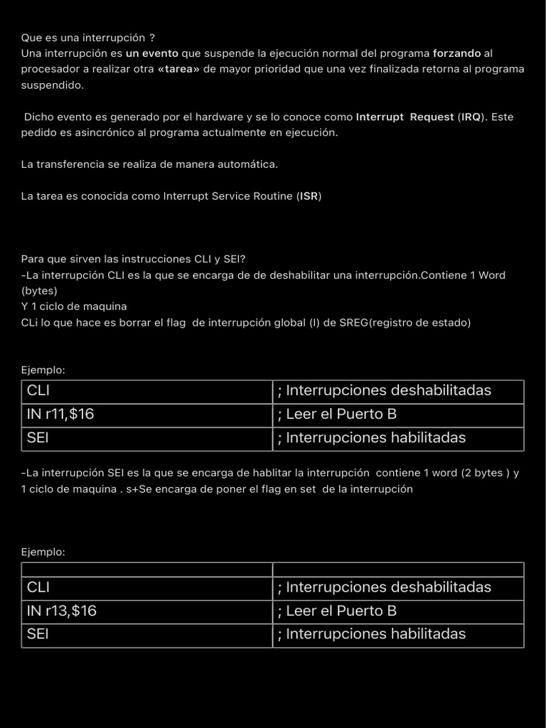 Que Es Una Interrupción | PDF | Microcontrolador | Hardware de la computadora