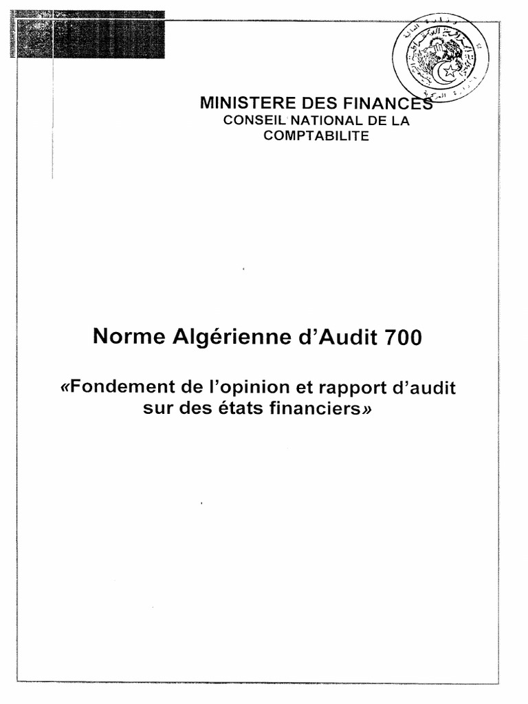 Rapport d'Audit selon NAA 700 | PDF | Comptabilité